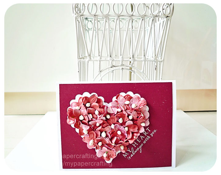 Floral Heart Shape Card on Luulla